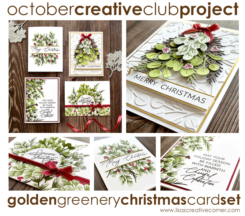 October Project Kit - Golden Greenery Christmas Cards