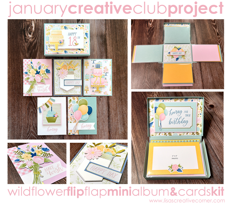 January Kit - Wildflower Birthday Boxed Flip Flap Mini Album & Cards